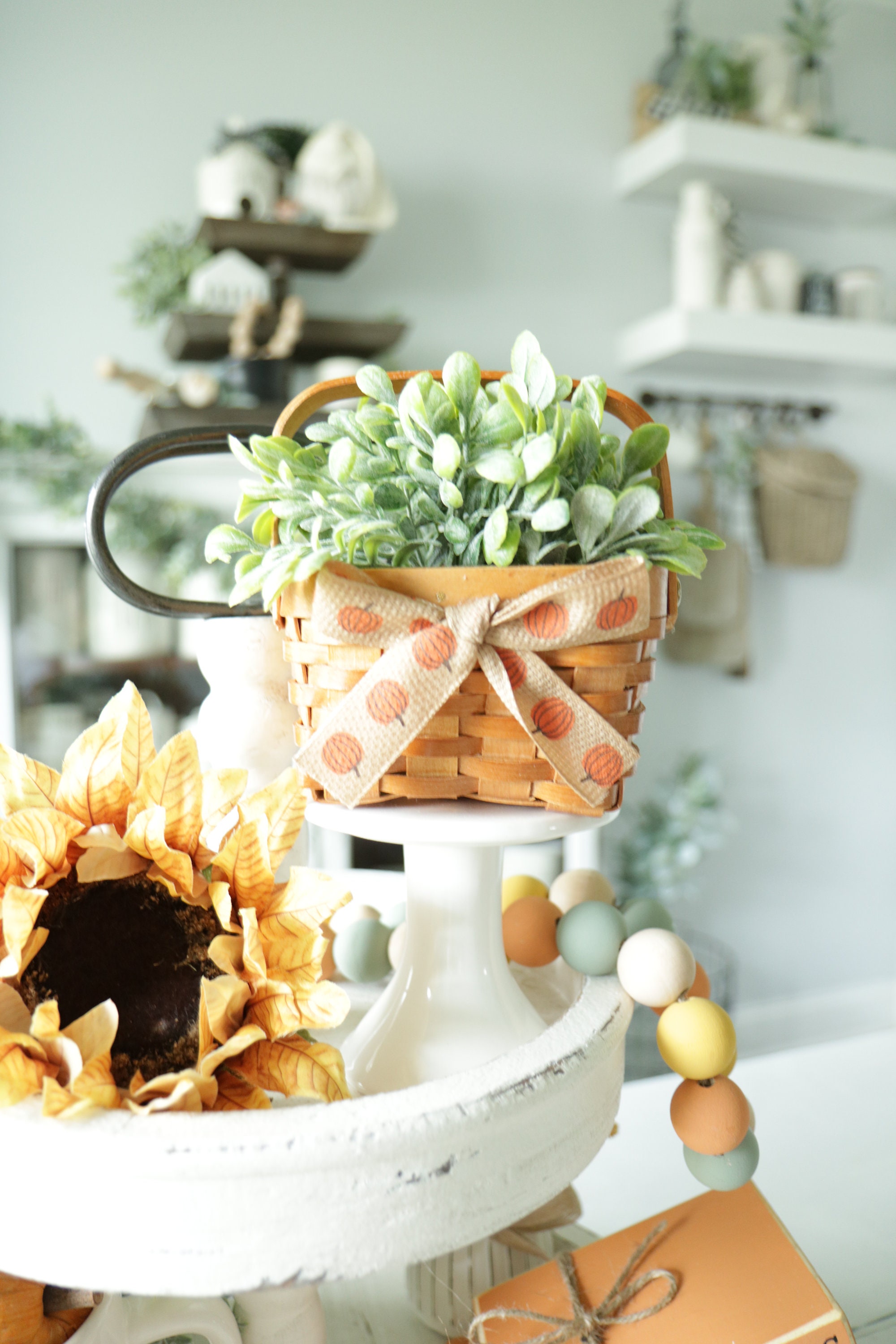 Fall Floral-fall Tier Tray Decor-pumpkins-boxwood - Etsy