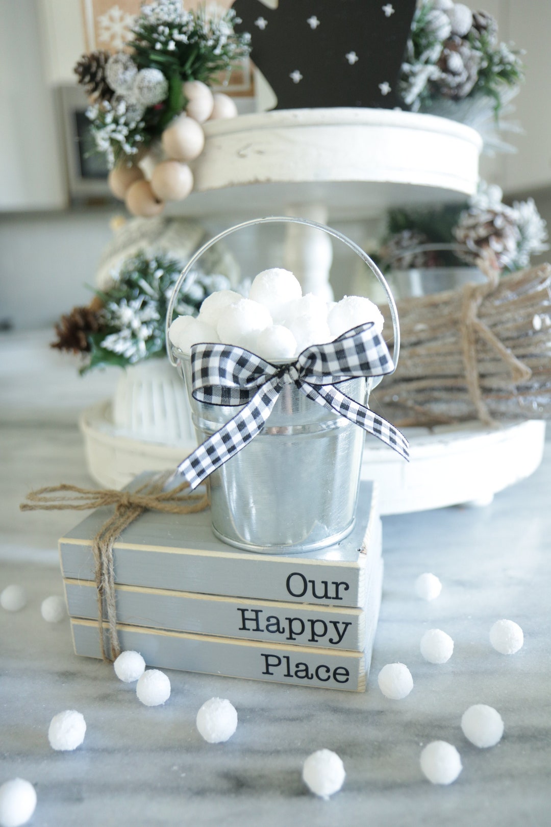 Snowballs-mini Snowball Decor-galvanized Decor-christmas Decor-winter ...