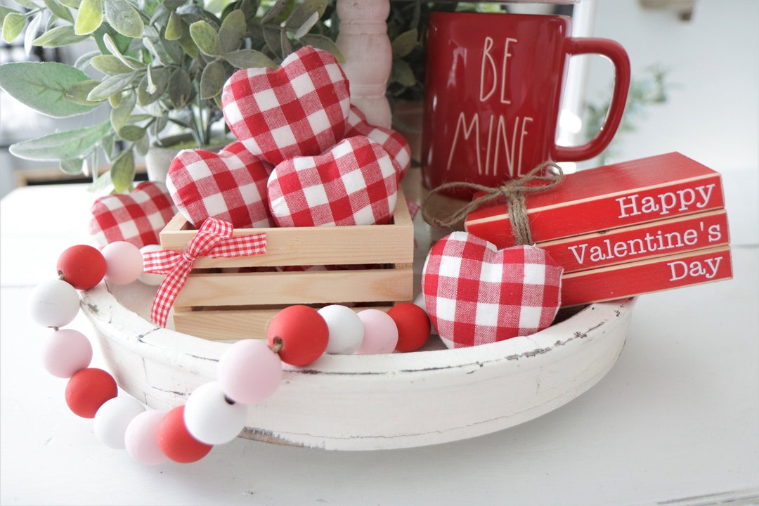 Wooden Crate With Hearts-valentine Heart-coffee Cup-tier Tray ...