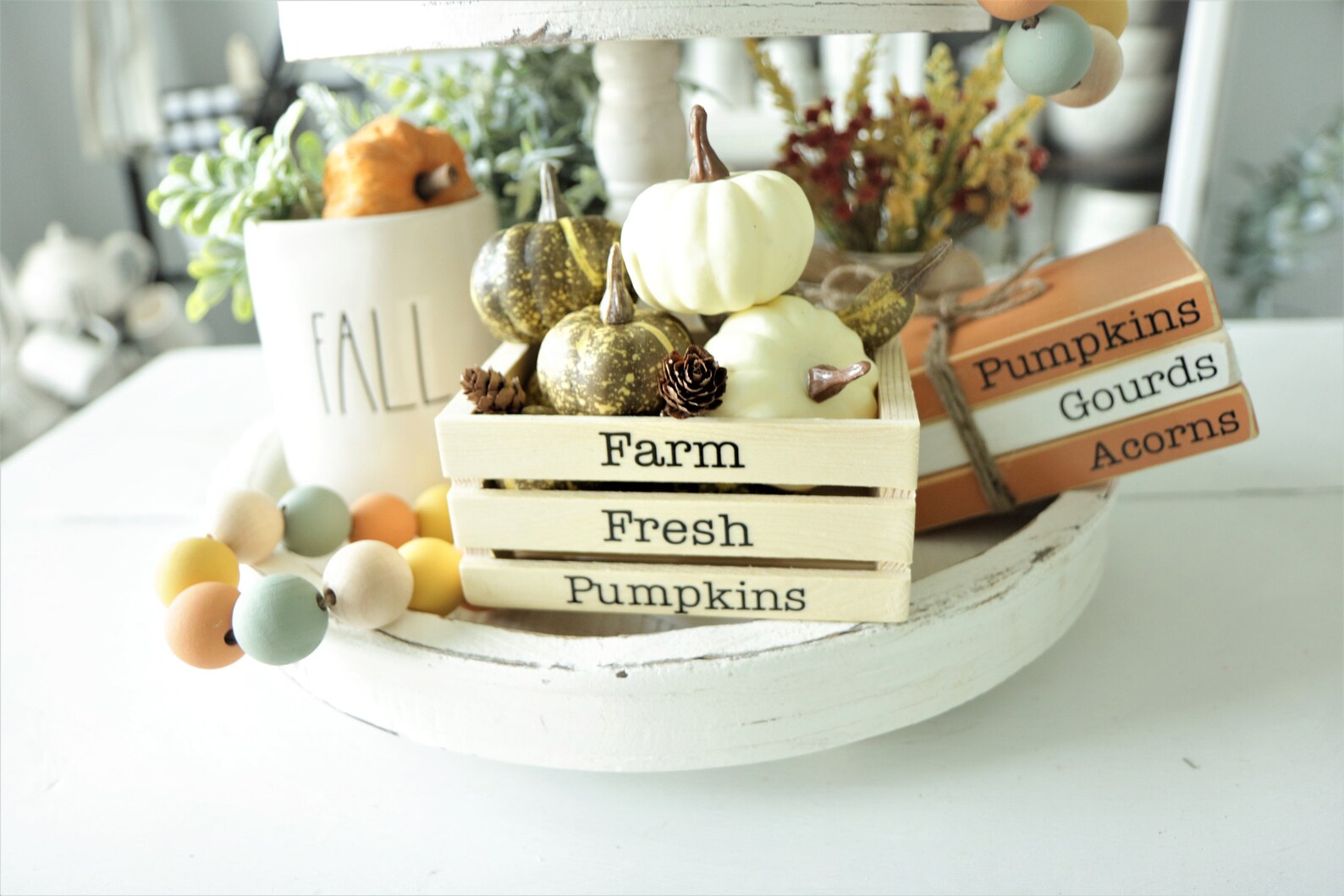 Pumpkin Wooden Crate-farm Fresh Pumpkins-tier Tray - Etsy