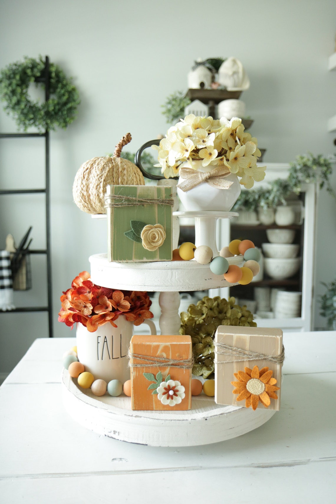 3 Fall Blocks-wood Fall Decor-fall Sign-autumn-mini Signs-tier - Etsy