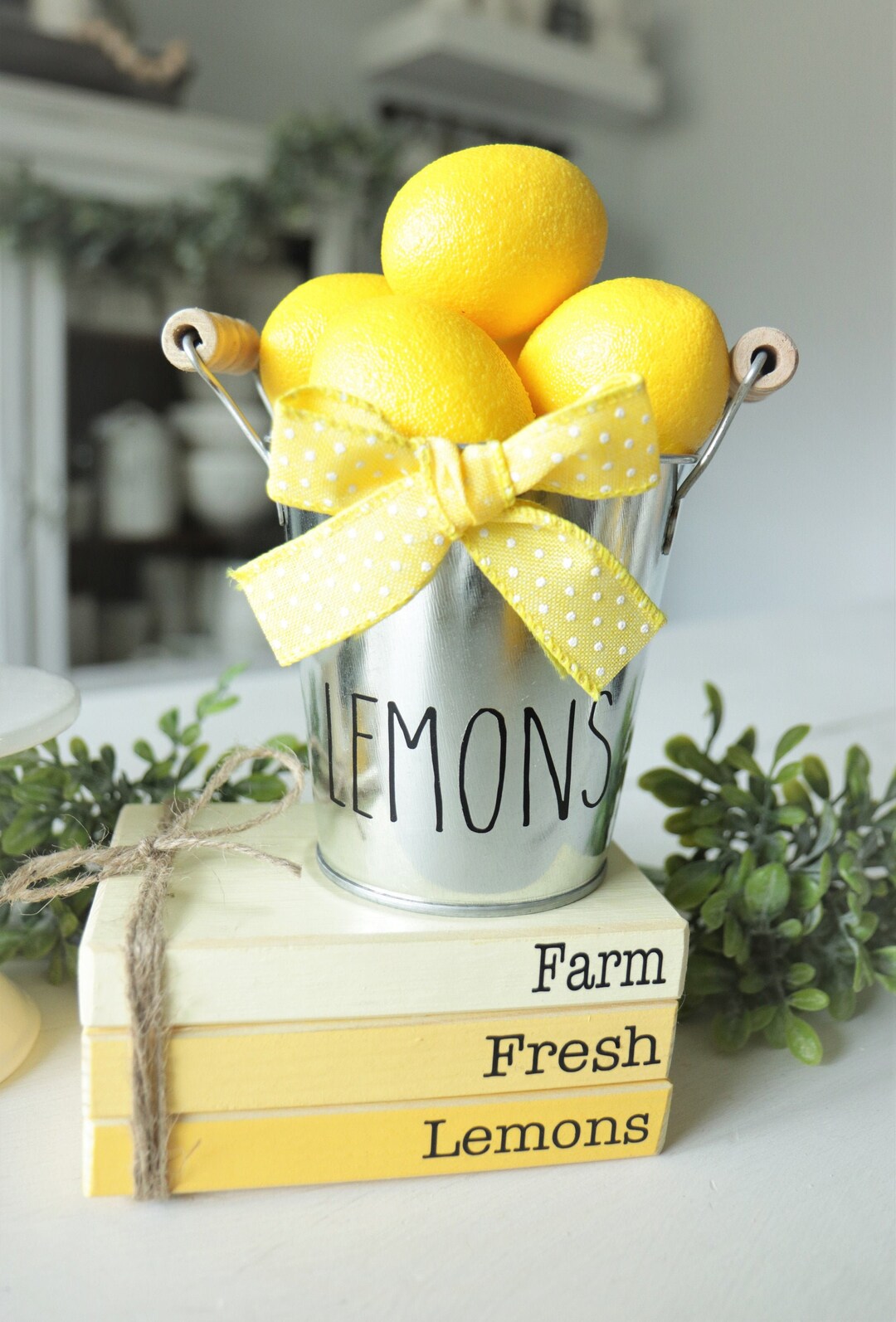 Galvanized Lemon Bucket-summer Decor-lemon Decor-lemon-fruit Decor ...
