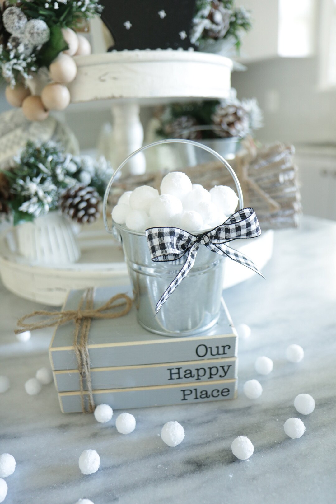 Snowballs-mini Snowball Decor-galvanized Decor-christmas Decor-winter ...