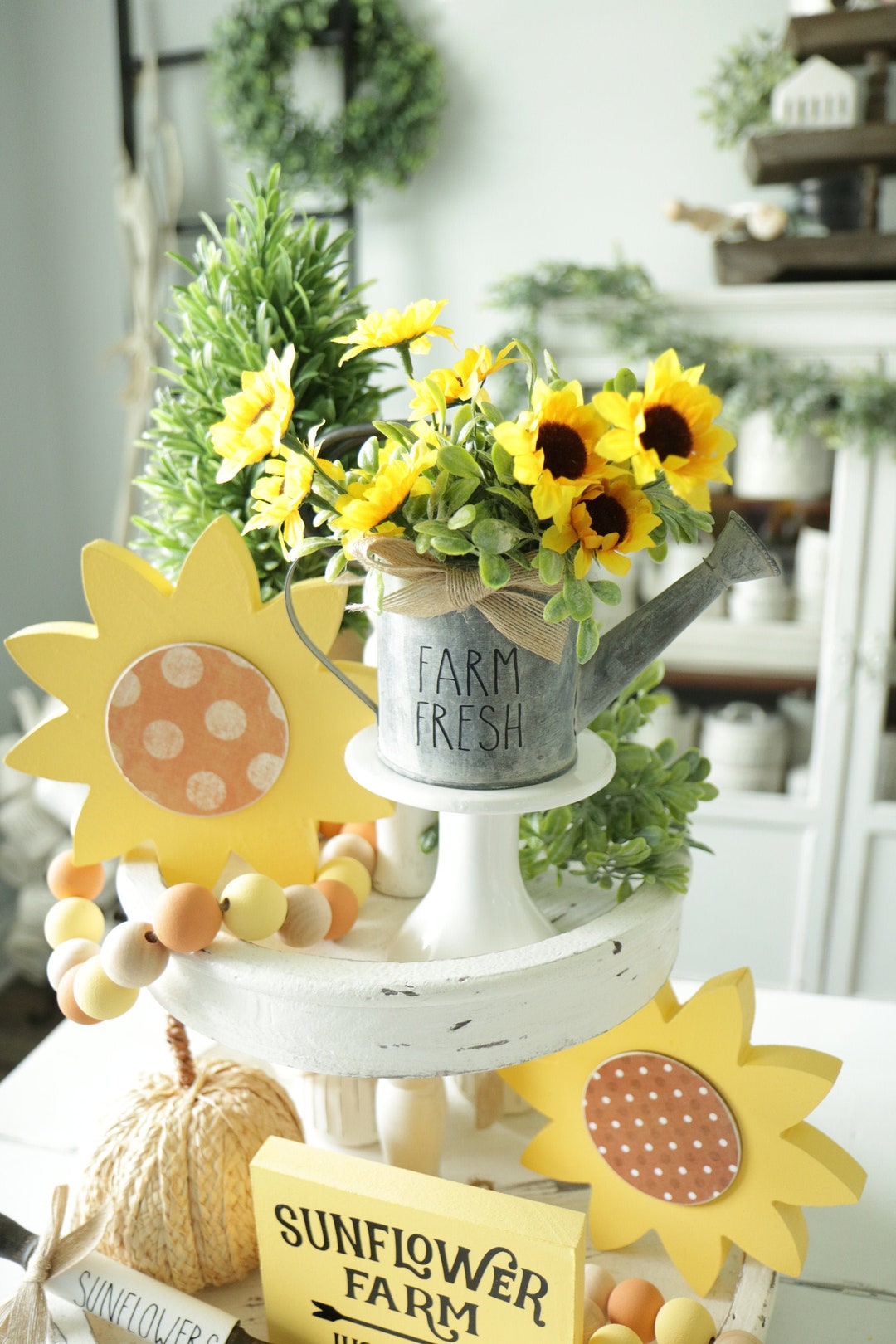 Galvanized Fall Floral Arrangement-sunflower Decor-fall Arrangement ...