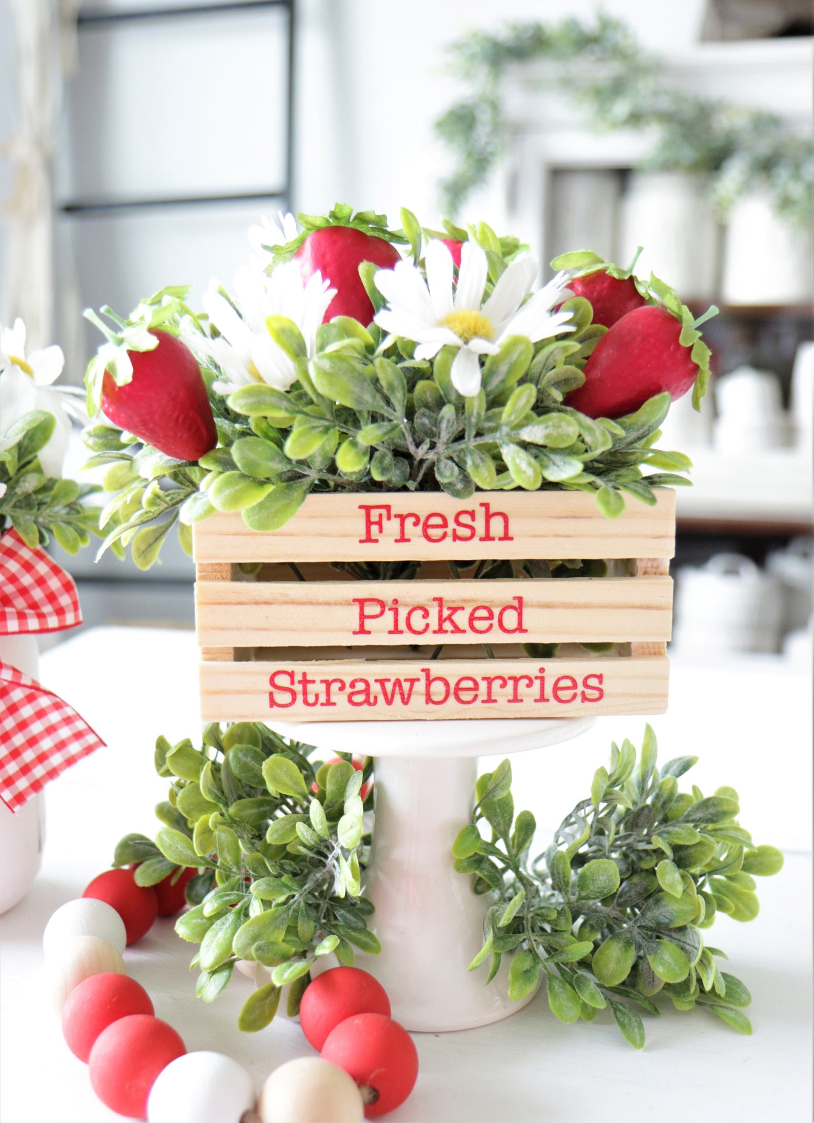 Strawberry Wooden Crate-summer Decor-strawberry Decor-tier - Etsy