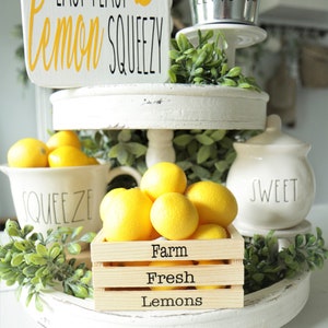 Lemon Wooden Crate-farm Fresh Lemonssummer Decor-lemon Decor-lemons ...