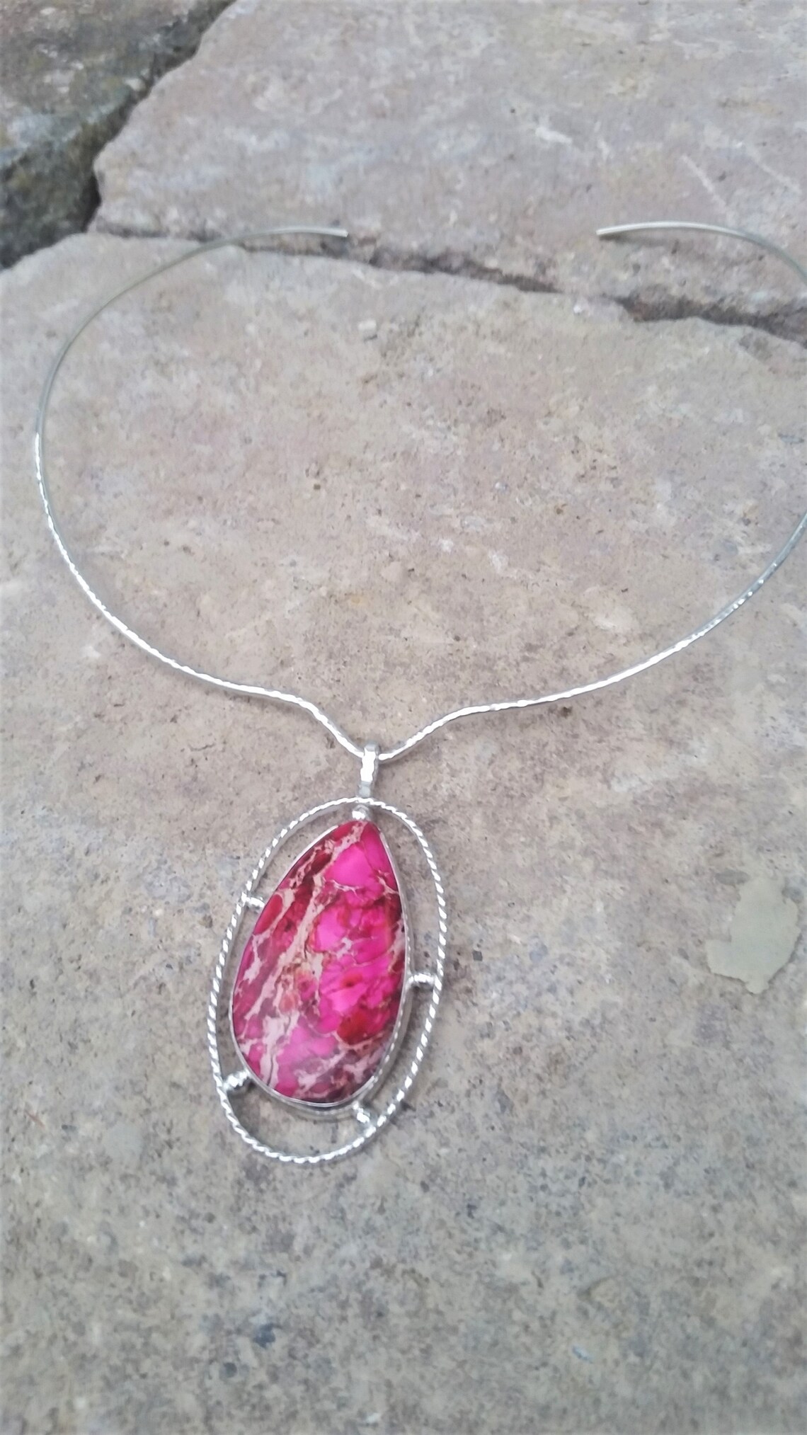 Sterling Silver Neck Wire Collar W/hammered Finish - Etsy