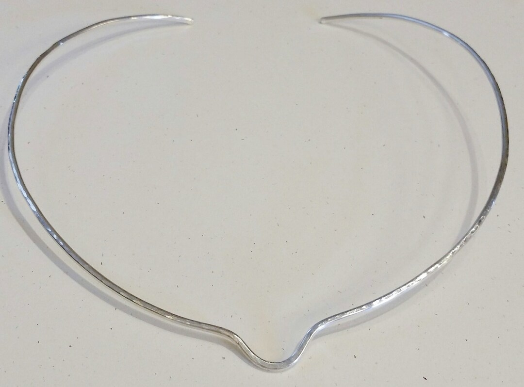 Sterling Silver Neck Wire, Collar W/hammered Finish - Etsy
