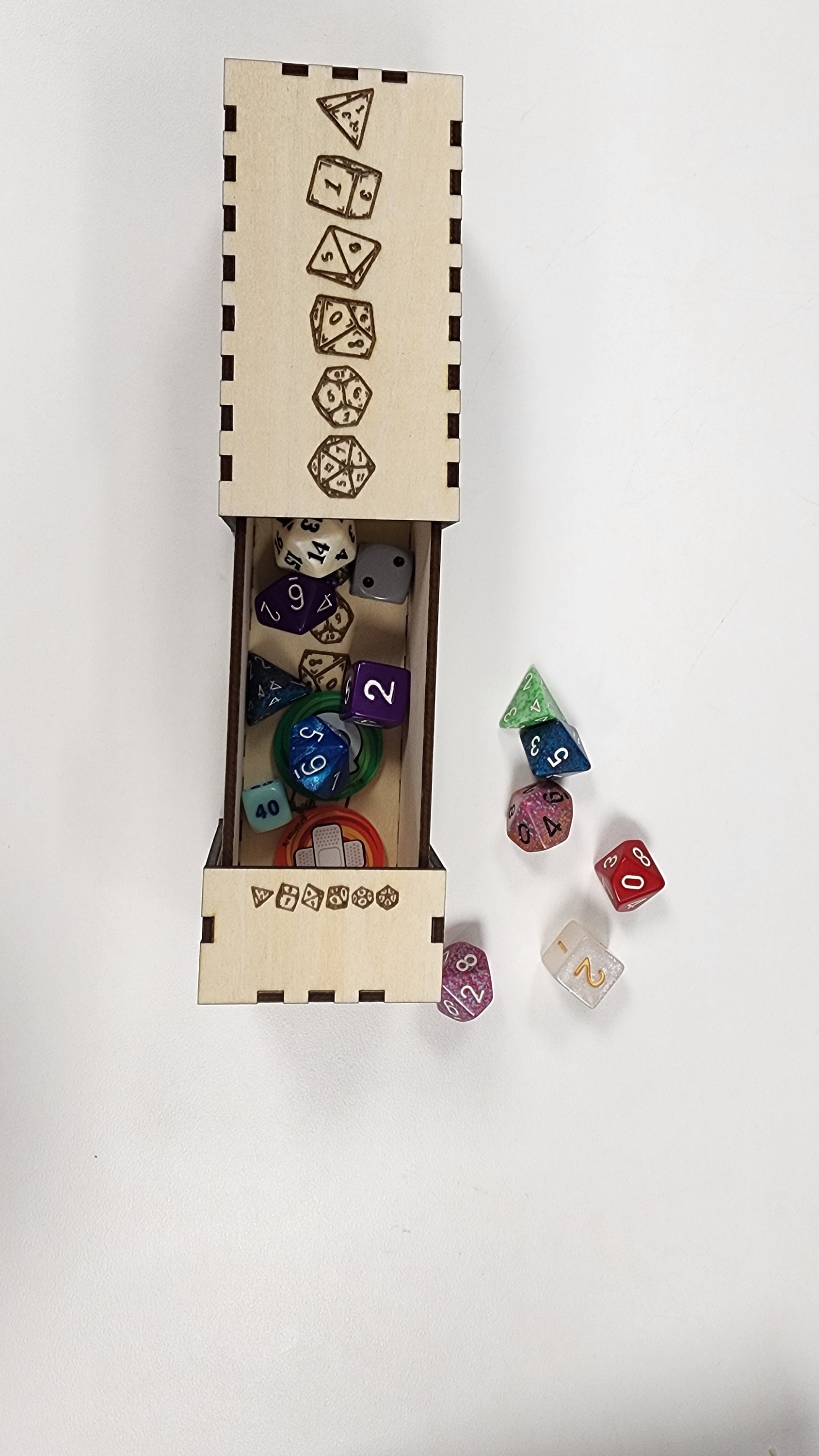 Custom Magnetic Wooden Dice Box With Dice Pattern - Etsy
