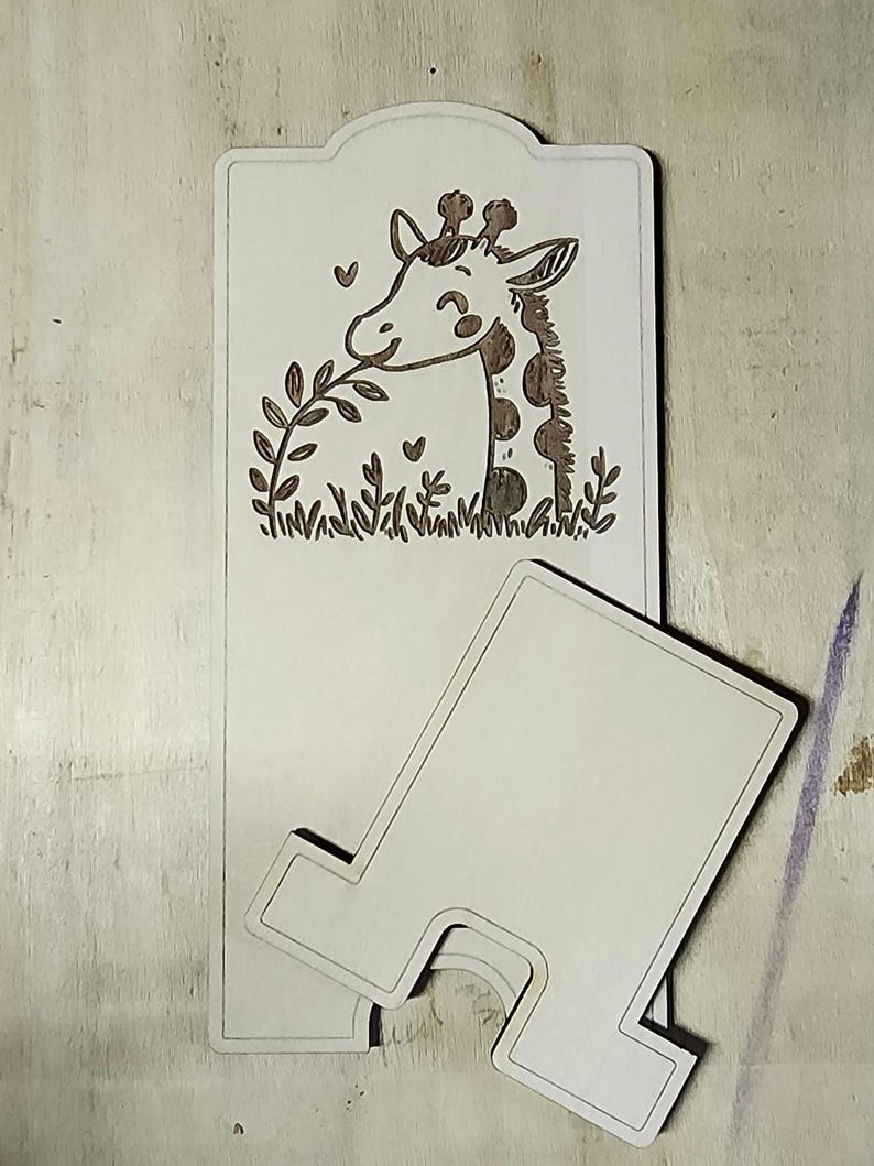 Wooden Travel Phone Stand With Cute Animal Engravings - Etsy