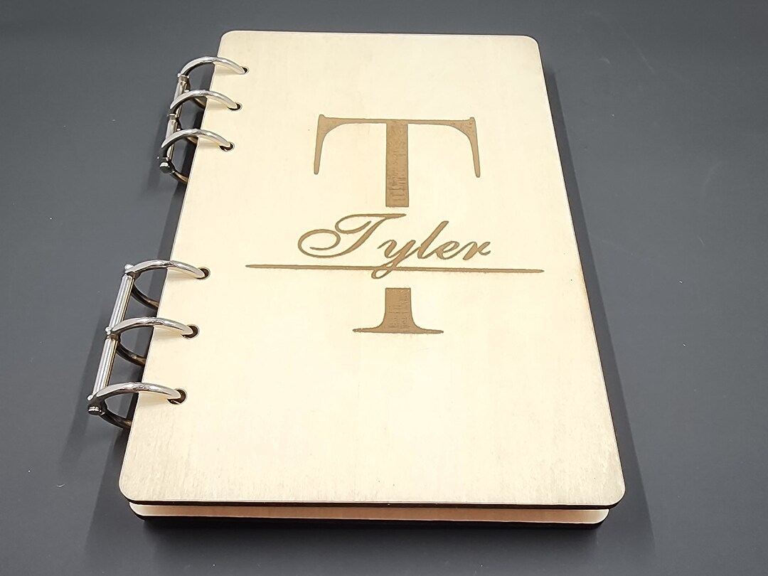 Monogram Engraved Wooden Notebook | A6 Sized | 50 Pages | Perfect for ...