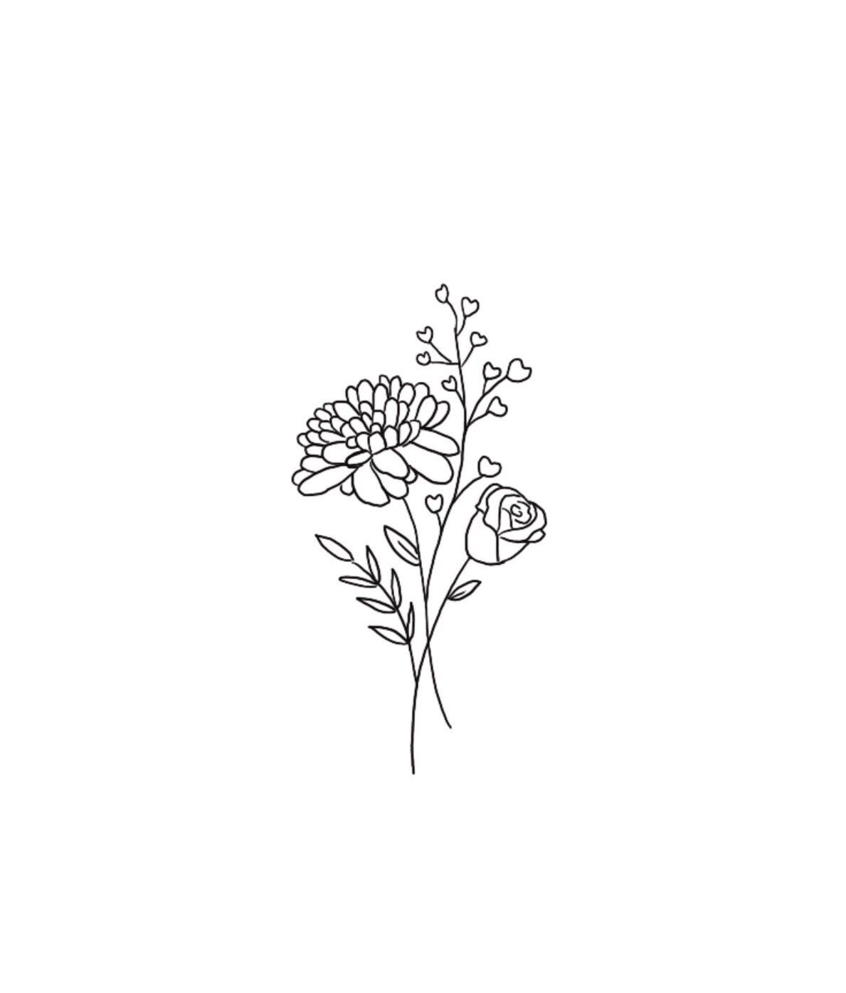 Custom Birth Flower Tattoo Design Birth Flower Bouquet - Etsy Canada