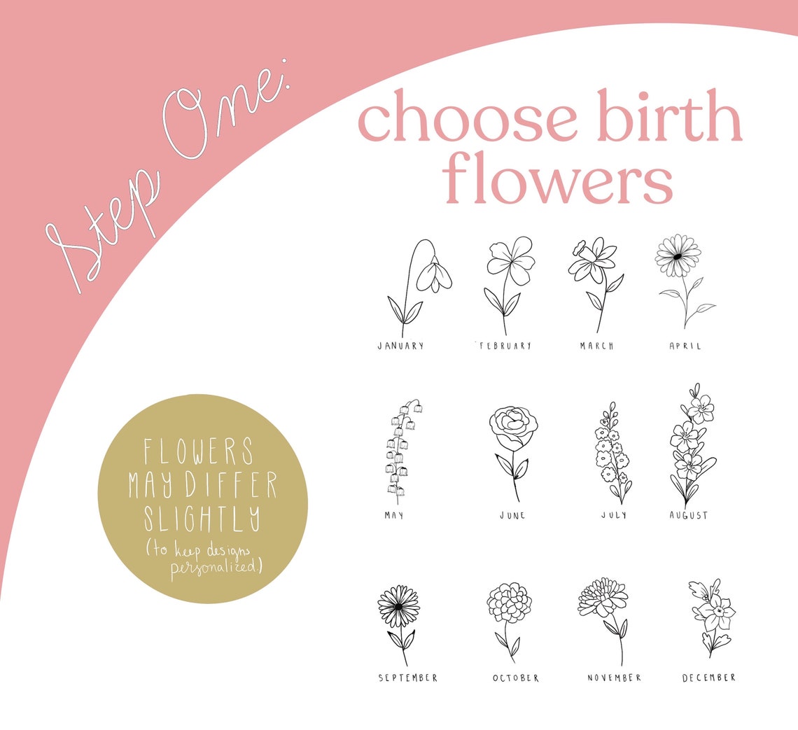 Custom Birth Flower Tattoo Design | Birth Flower Bouquet Tattoo Design ...
