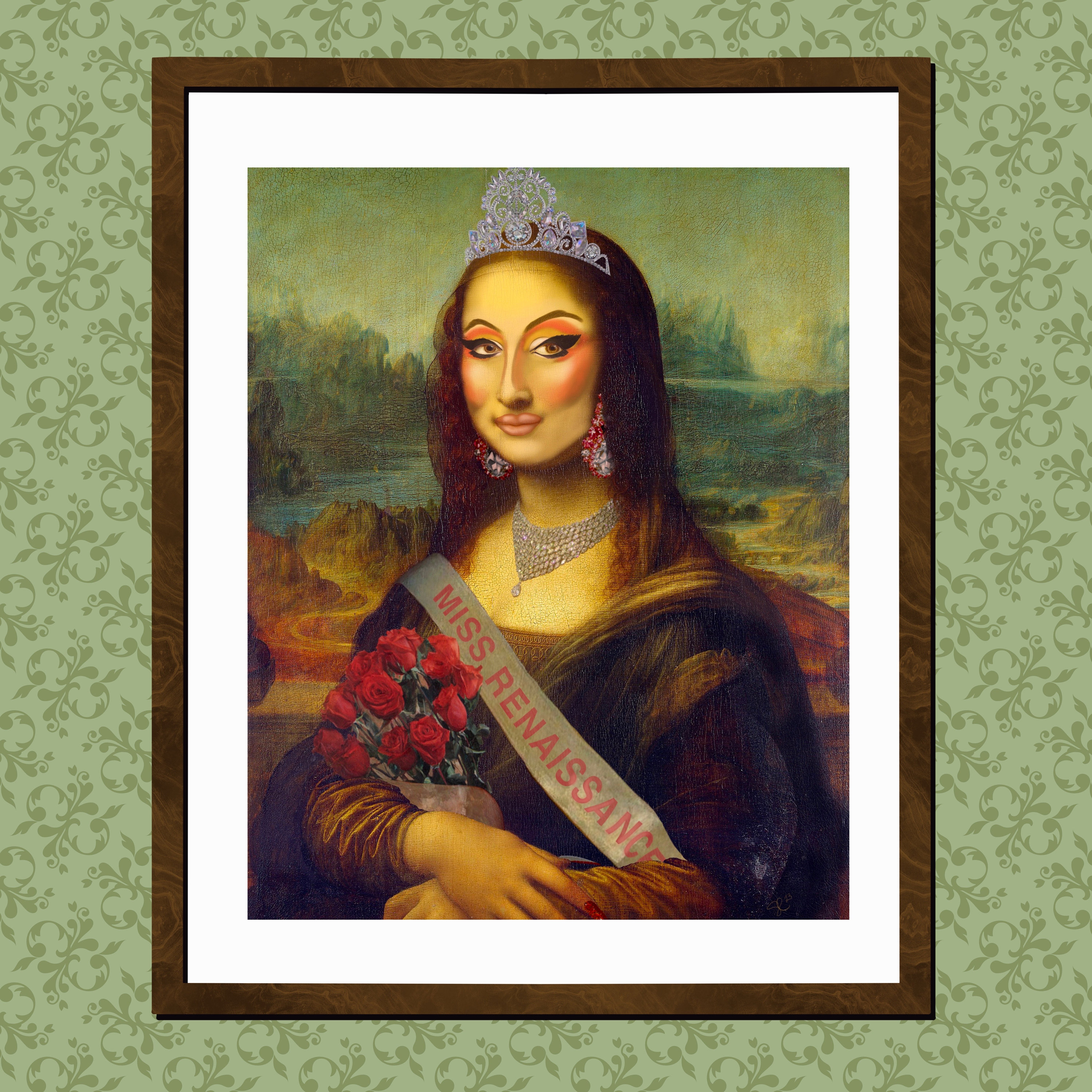 Drag Queen Pageant Mona Lisa Printable Digital Download Wall Art Decor, Miss Renaissance, Drag ...