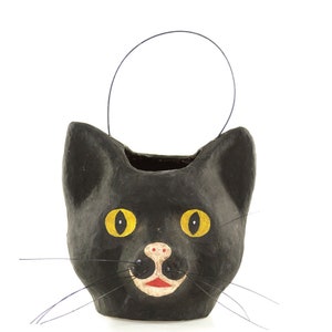 Vintage Black Cat Candy Bucket, Folk Art Halloween Decor - Etsy