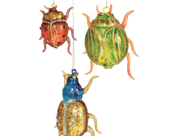 Glass Insect Bug Ornaments, Beetles & Ladybug, Cody Foster - Etsy