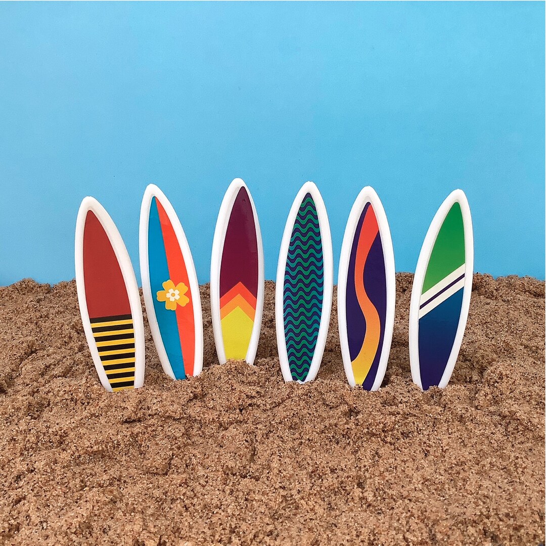 12 Surfboard Cake Toppers, Beach Party Decor - Etsy