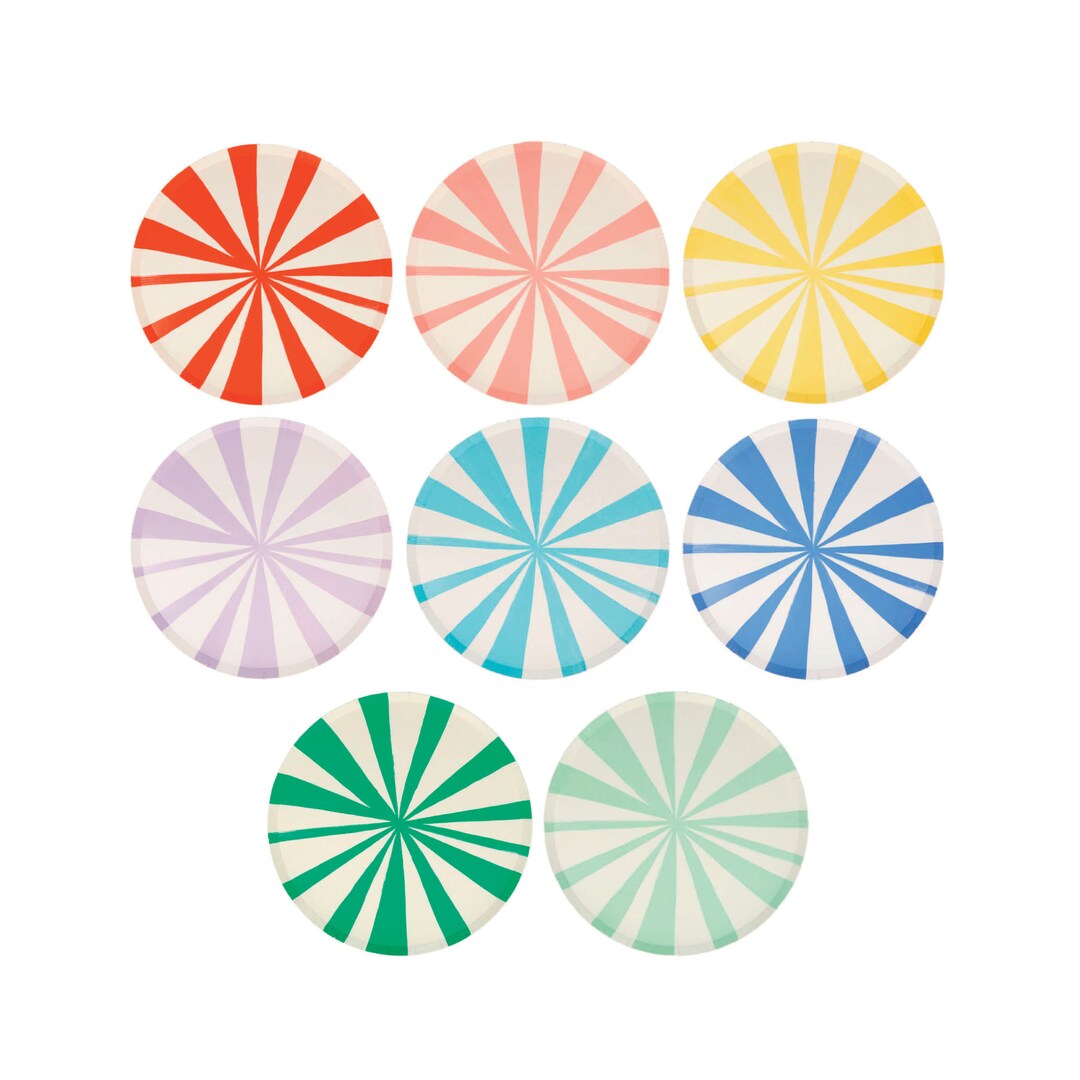 Colorful Stripe Large Plates, Luxury 10.5 Dinner Size Disposable - Etsy