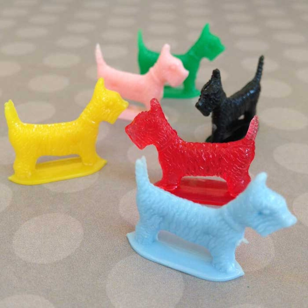 6 Plastic Scottie Dog Miniatures Vintage Scotty Dog Standup - Etsy