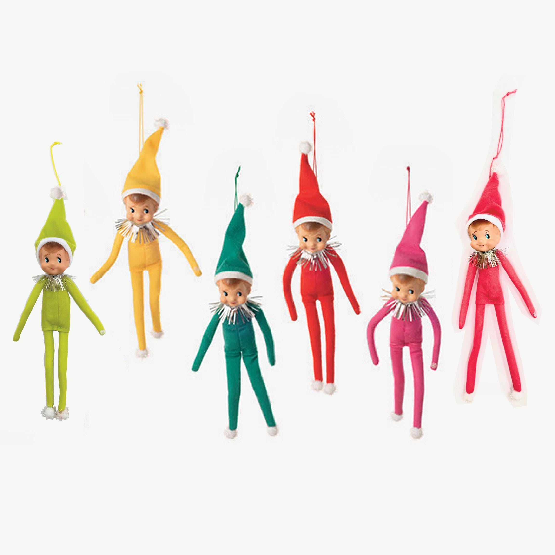 Retro Christmas Elves (sold Singly), Pixie Elf Knee Hugger Ornament in ...