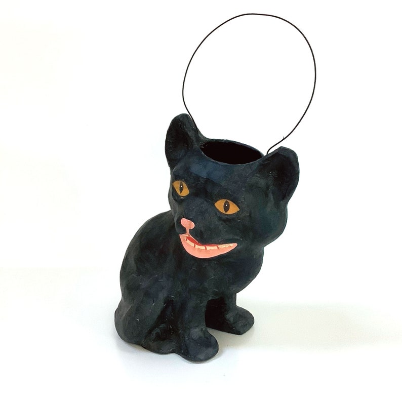 Mischievous Cat Candy Bucket Vintage-inspired Halloween Decor - Etsy