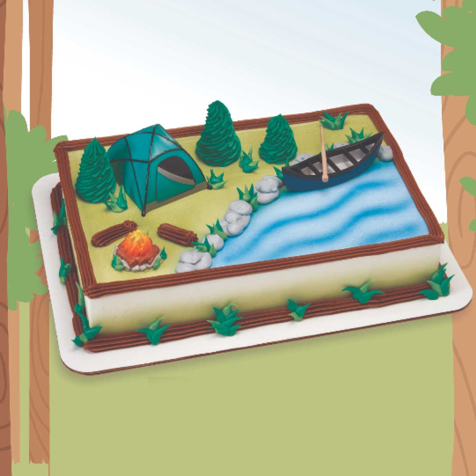 Camping Cake Topper 4 Pieces Tent Canoe Oar Campfire - Etsy