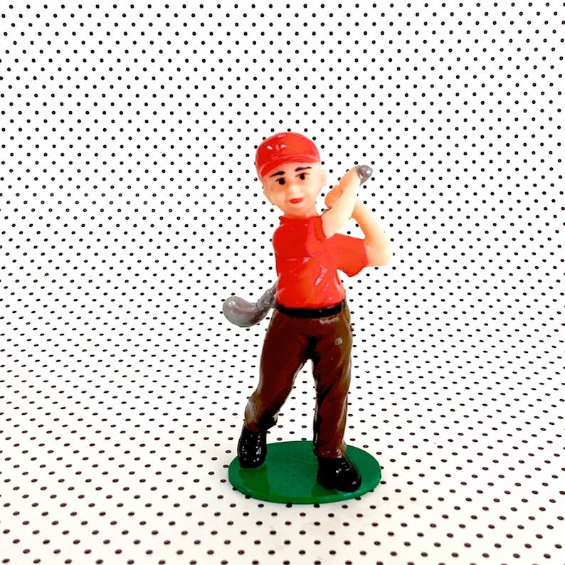 Golfer Cake Topper Golfing Miniature - Etsy