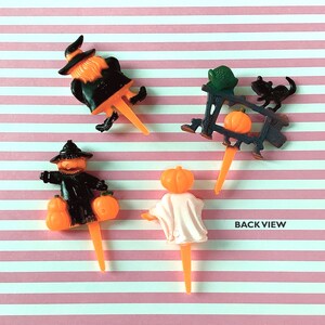 Vintage Halloween Toppers (6), 3D Cake Picks, Folklore Craft Supplies ...