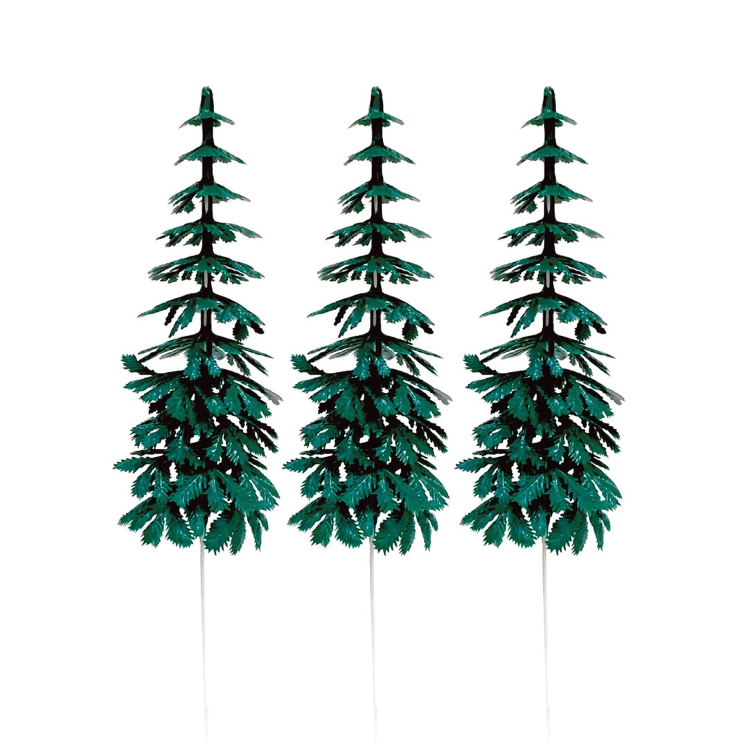6 Extra-tall Evergreen Fir Trees, 8.75-inch Pine Tree With Sturdy Wire ...