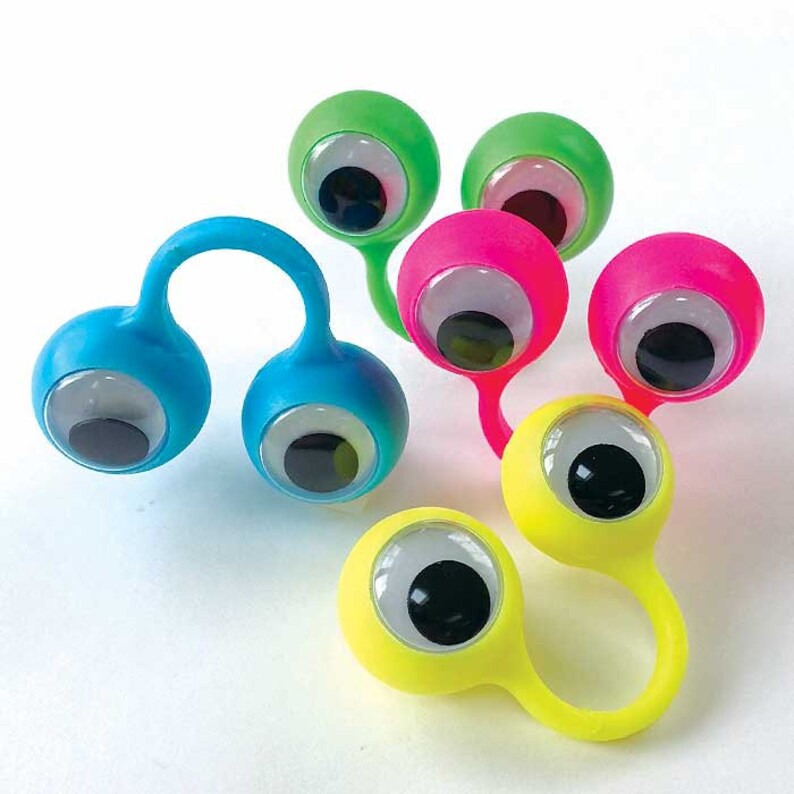 Small Googly Eye Plastic Rings 6 Eyeball Finger Monster | Etsy
