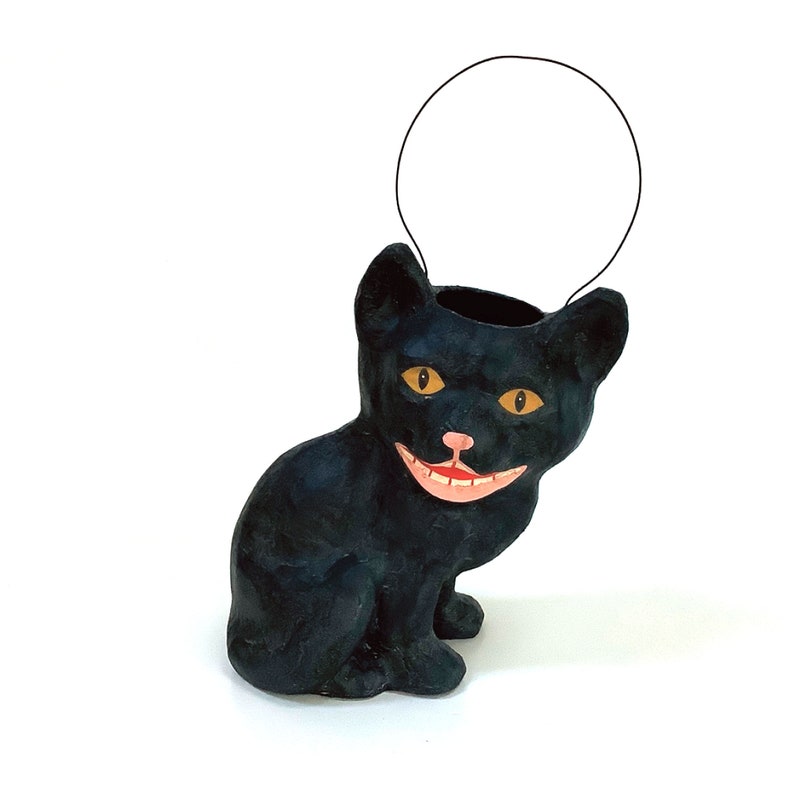 Mischievous Cat Candy Bucket Vintage-inspired Halloween Decor - Etsy