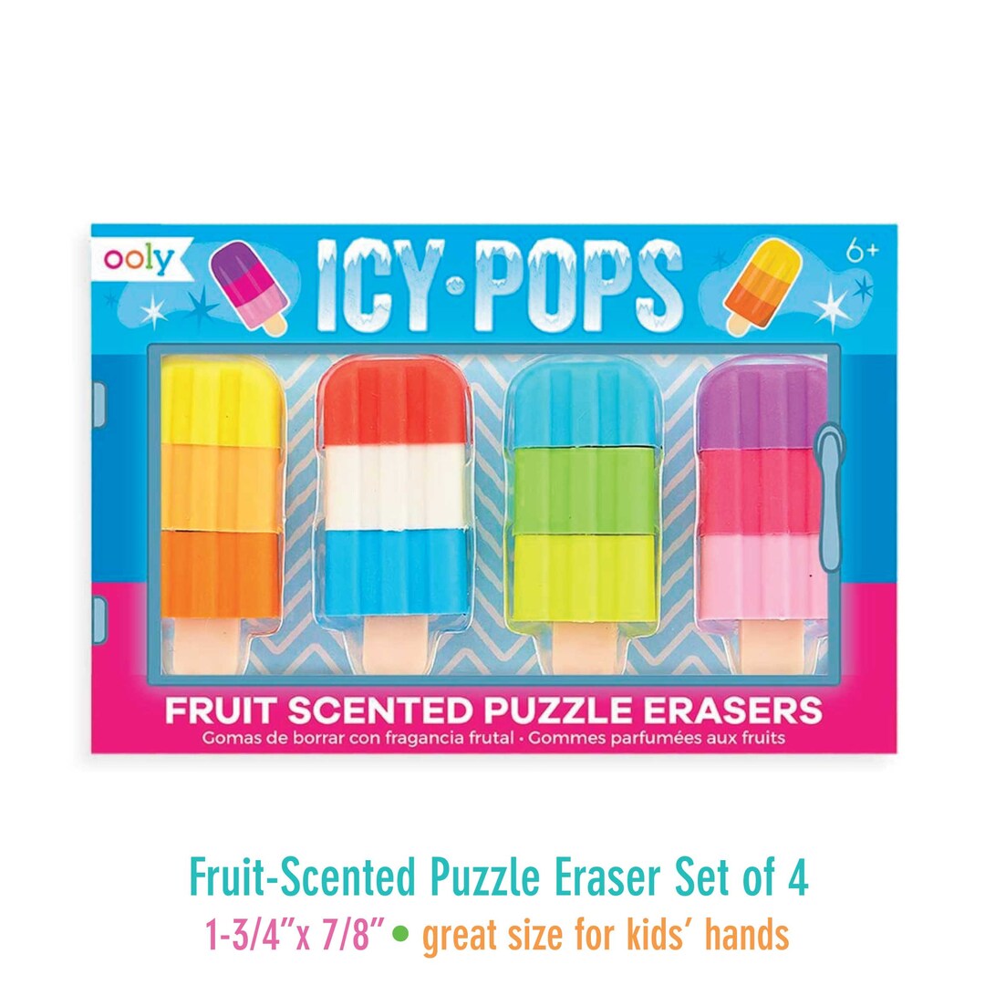 Popsicle Puzzle Erasers 4 Fruit-scented School Supply for - Etsy