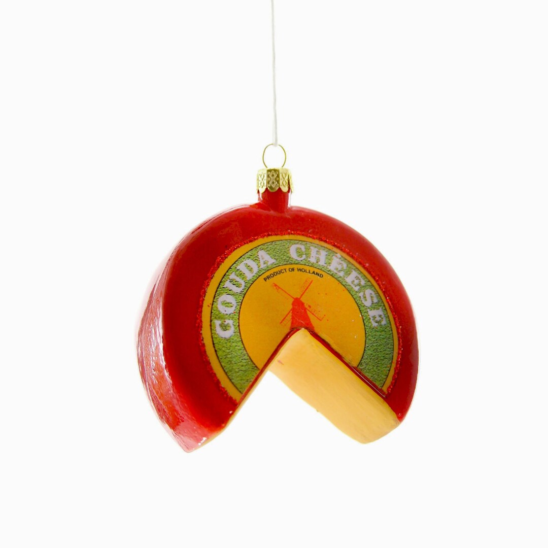 Gouda Cheese Wheel Glass Ornament, Cody Foster Food Bauble - Etsy