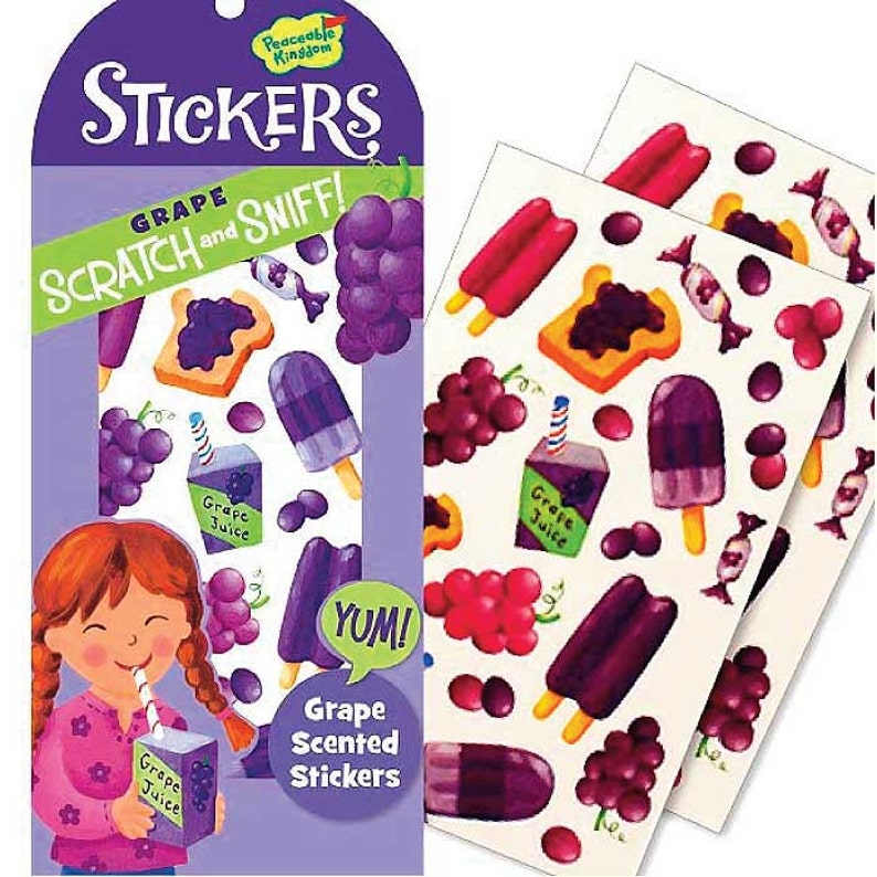 Grape Scratch and Sniff Stickers Peaceable Kingdom Scented - Etsy