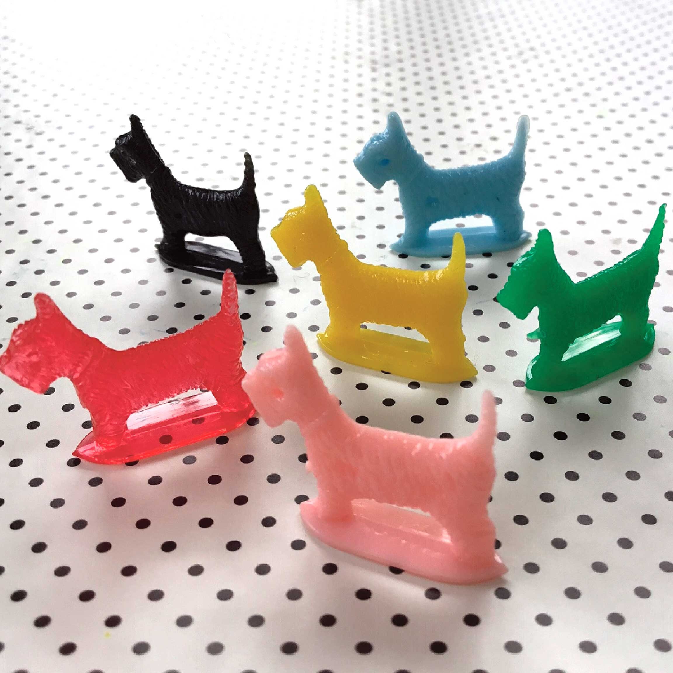 6 Plastic Scottie Dog Miniatures Vintage Scotty Dog Standup | Etsy