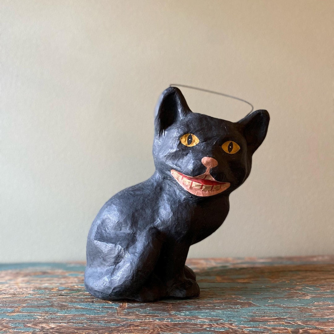 Mischievous Cat Candy Bucket, Vintage-inspired Halloween Decor - Etsy