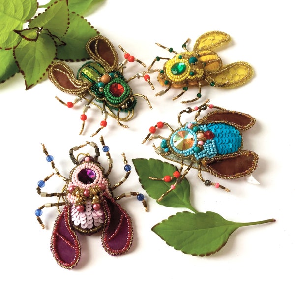 Beaded Bug Brooch - Etsy