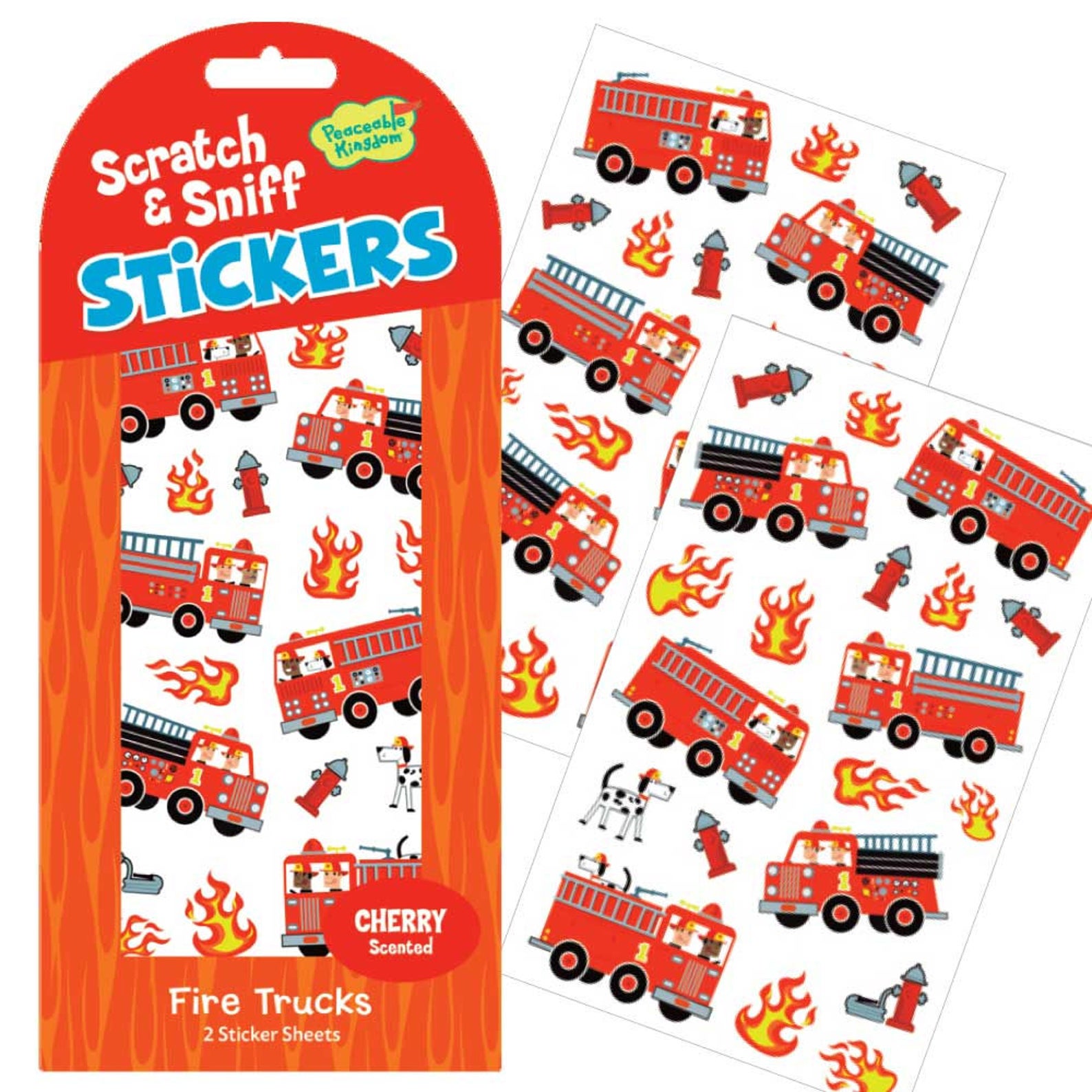 Fire Truck Stickers Cherry Scratch & Sniff Fire Truck Party | Etsy