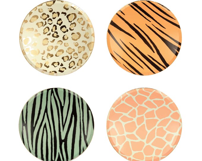 Safari Animal Print Dinner Plates Jungle Birthday Party | Etsy