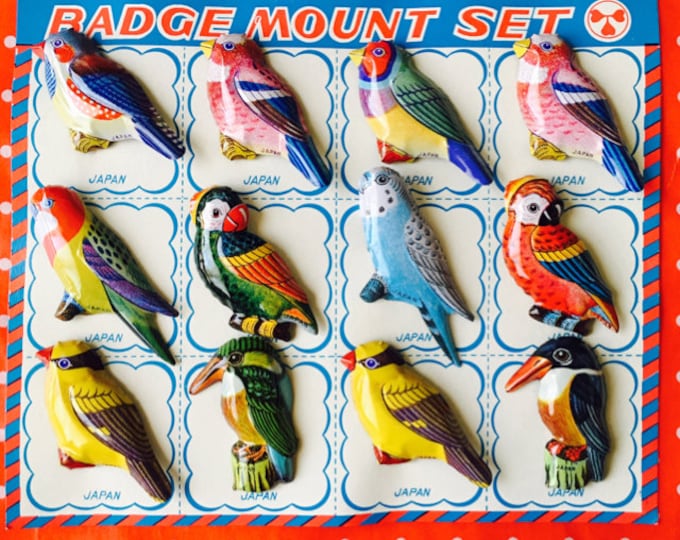 Vintage Bird Pin Badge Card, New Old Store Stock, Vintage Japan, Bird ...