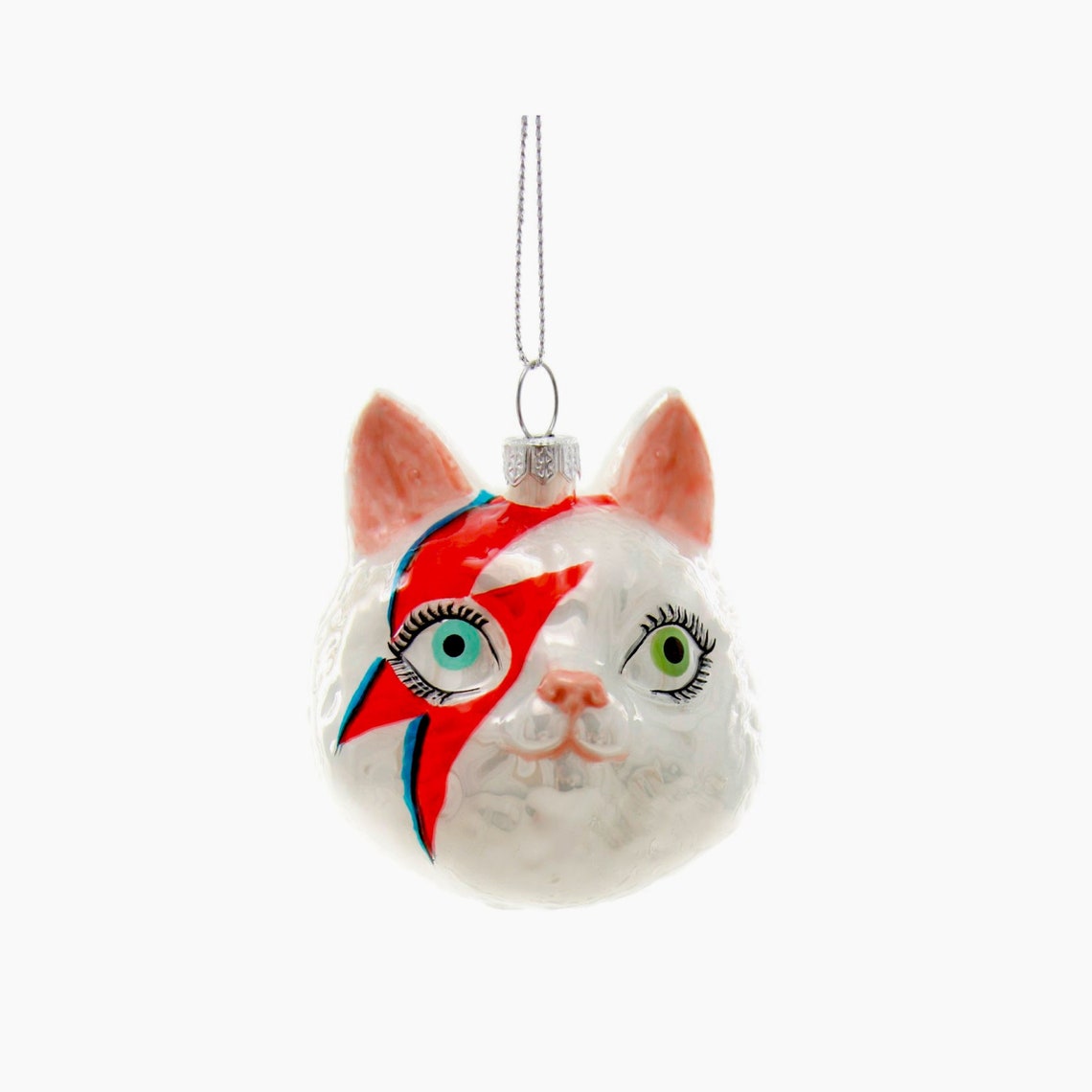 Meowie Bowie Ziggy Stardust Glass Cat Ornament - Etsy
