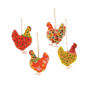 Calico Hen Ornament, Christmas Chicken Bauble, Cody Foster - Etsy