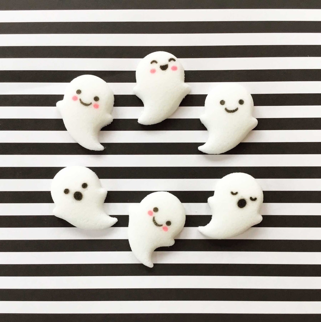Edible Ghost Sugars 12 Halloween Decorations for Cupcakes - Etsy