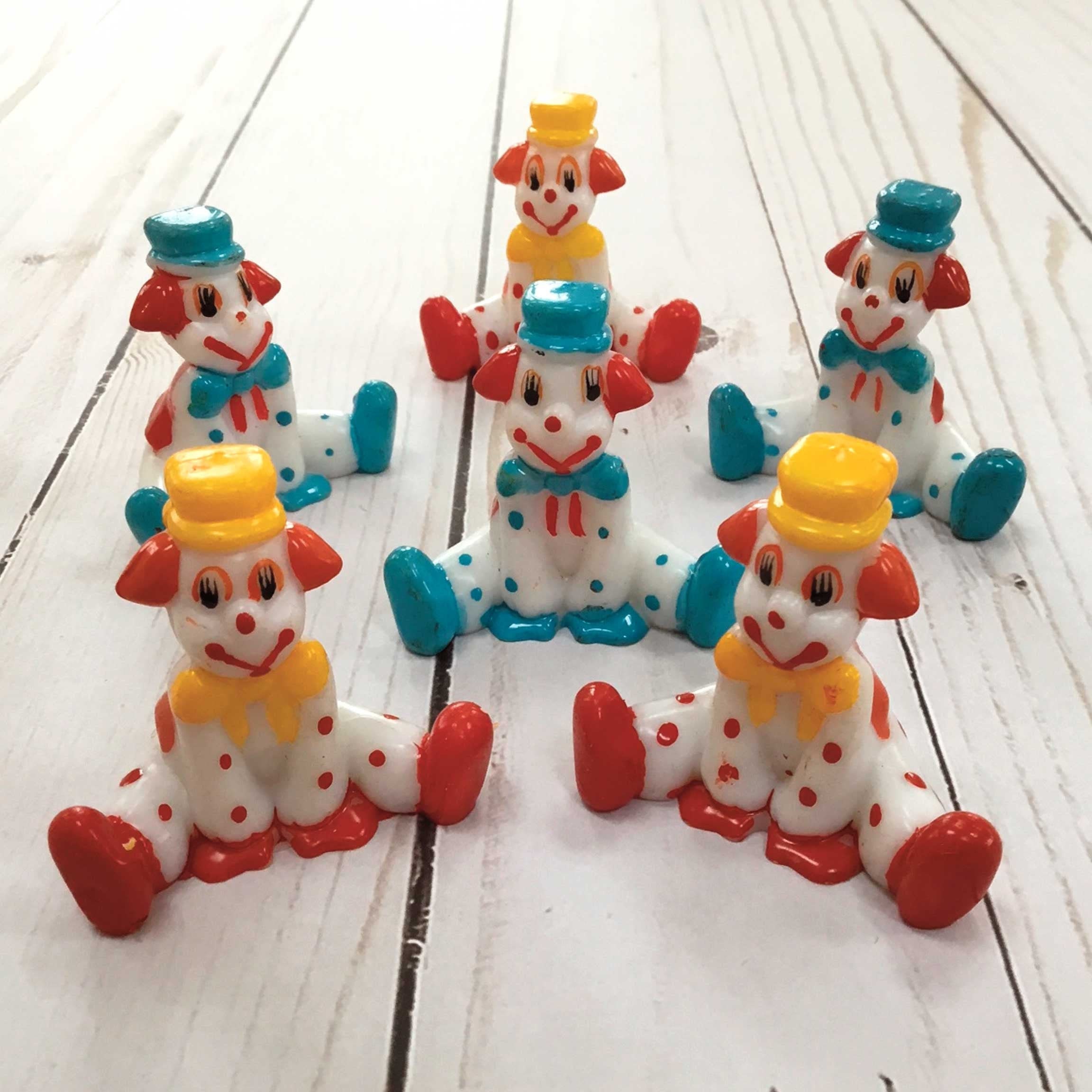 Sitting Clown Cake Toppers Set of 6 Retro Circus Decor | Etsy