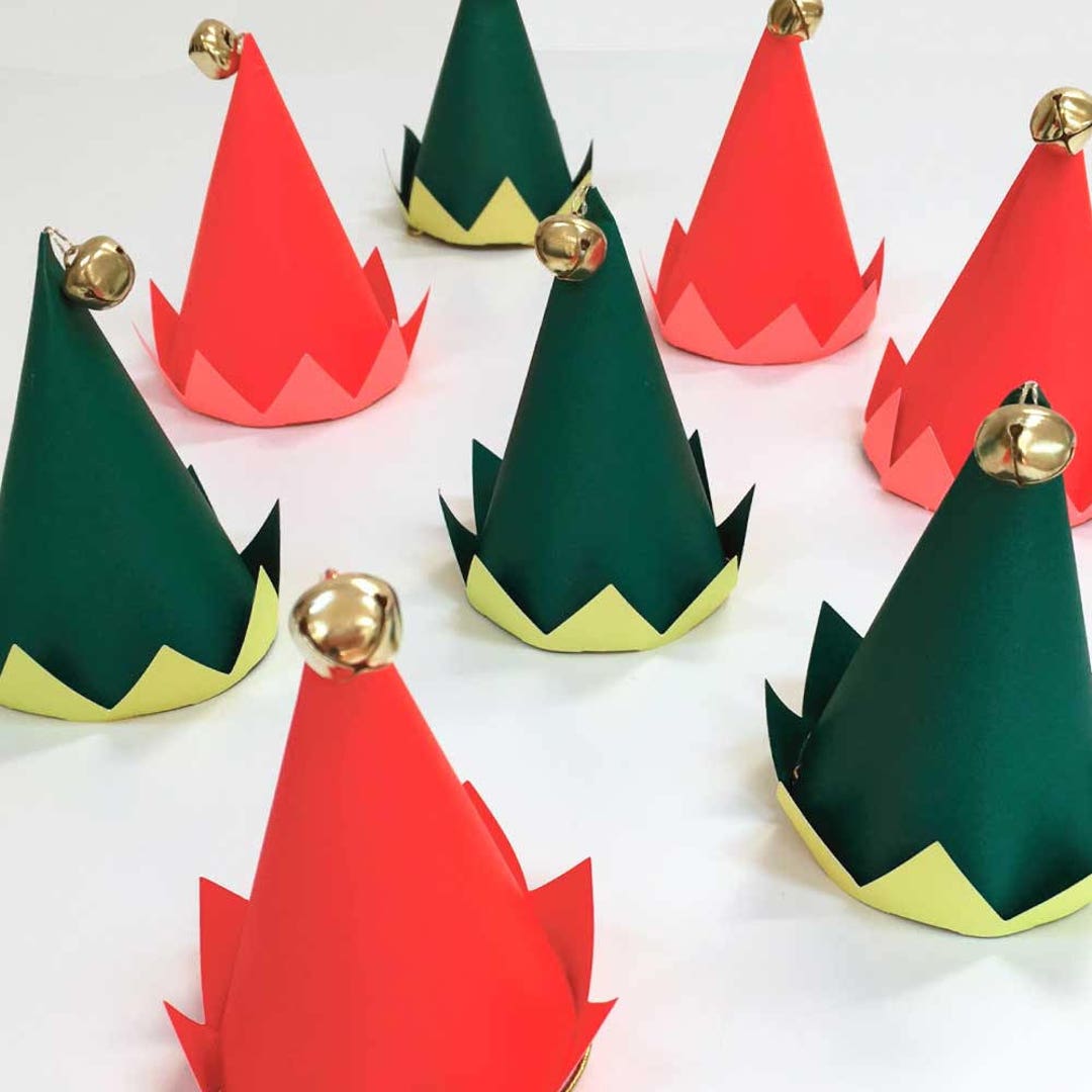 Mini Elf Party Hats Set of 8 Jingle Bell Christmas Hat - Etsy