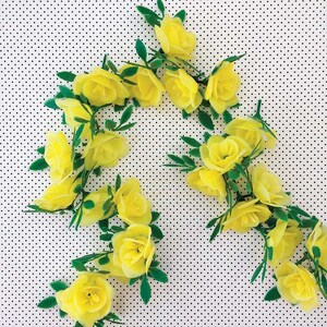 12 Yellow Roses Cupcake Toppers Cake Picks Plastic Floral Garland ...