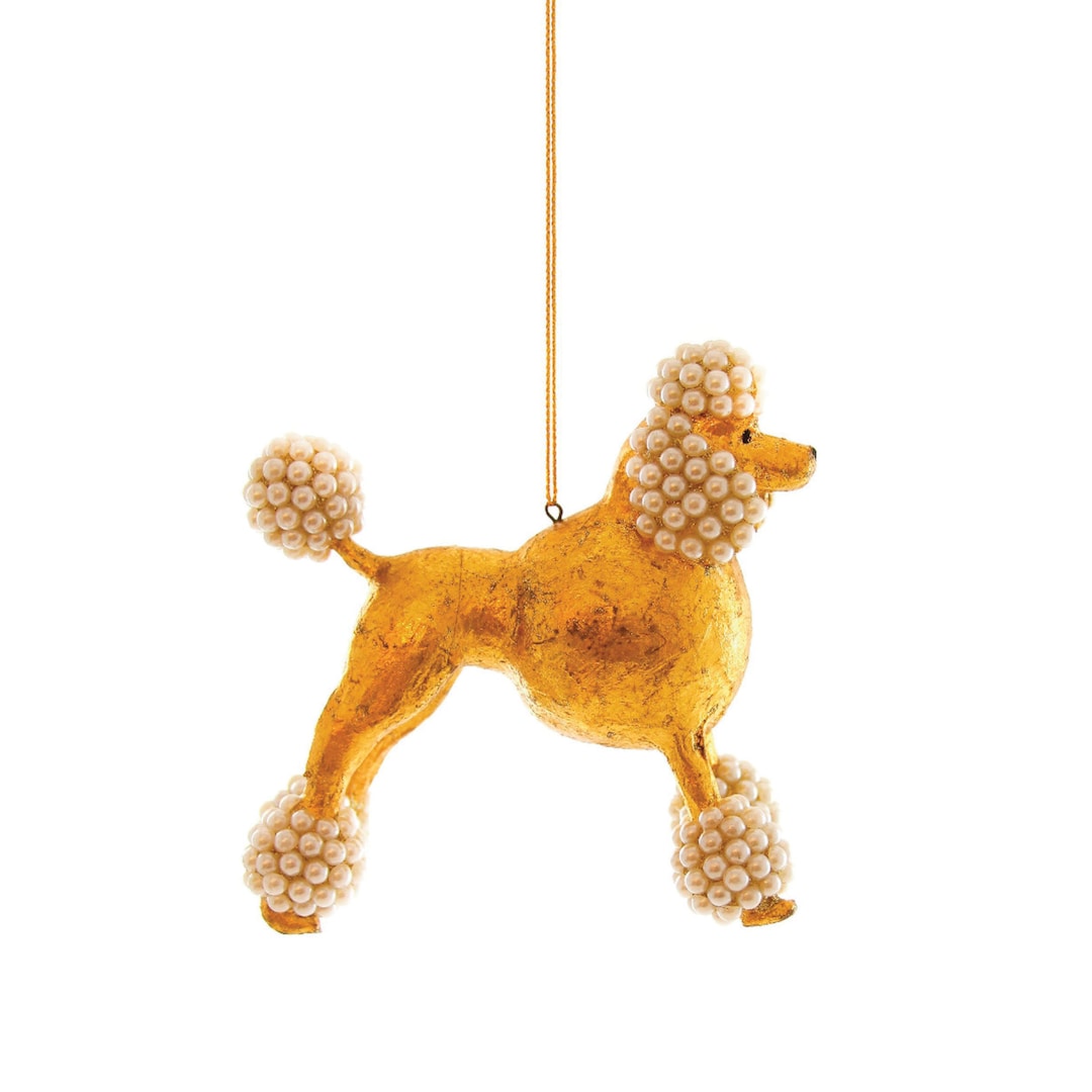 Beaded Gold Poodle Ornament, Dog Gifts, Cody Foster - Etsy