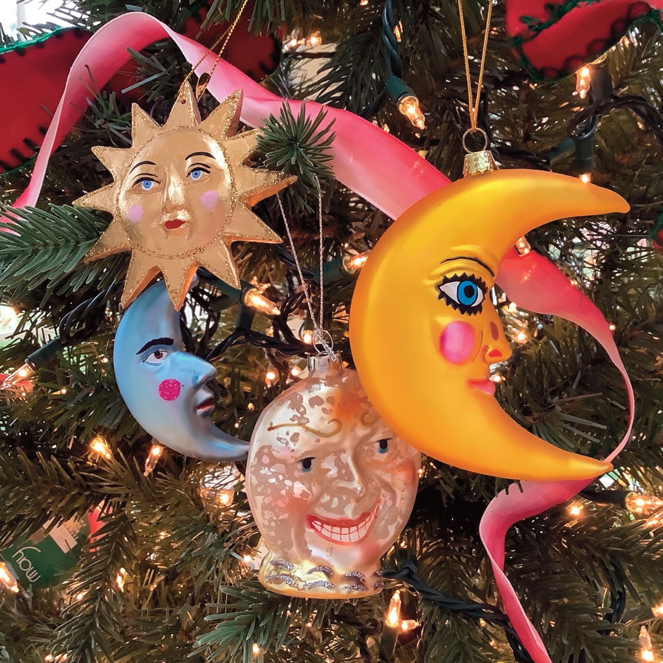Sunshine Face Ornament, Gilded Star - Etsy