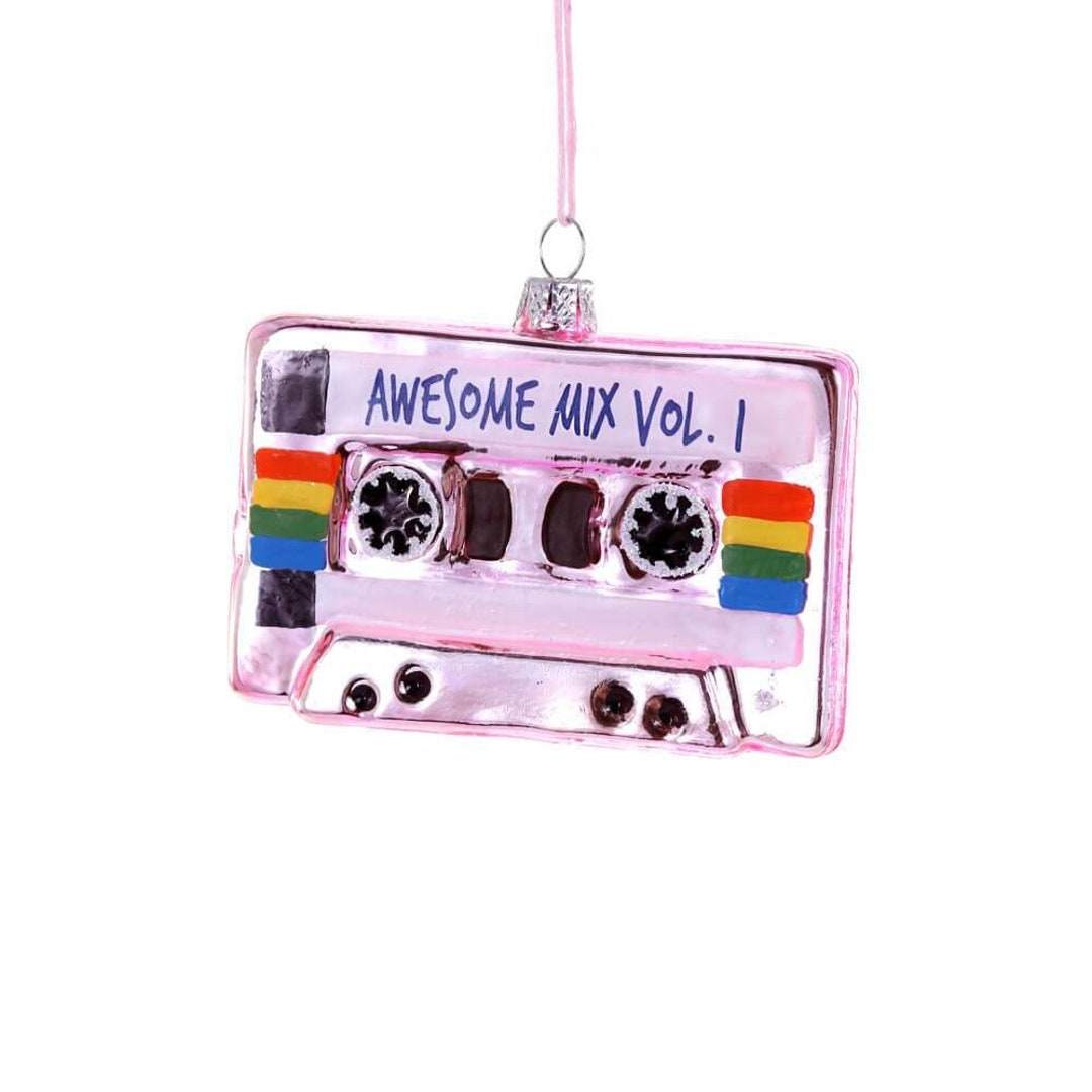 Pink Mixtape Ornament, Retro Cassette Tape Hanging Decoration, Glass - Etsy