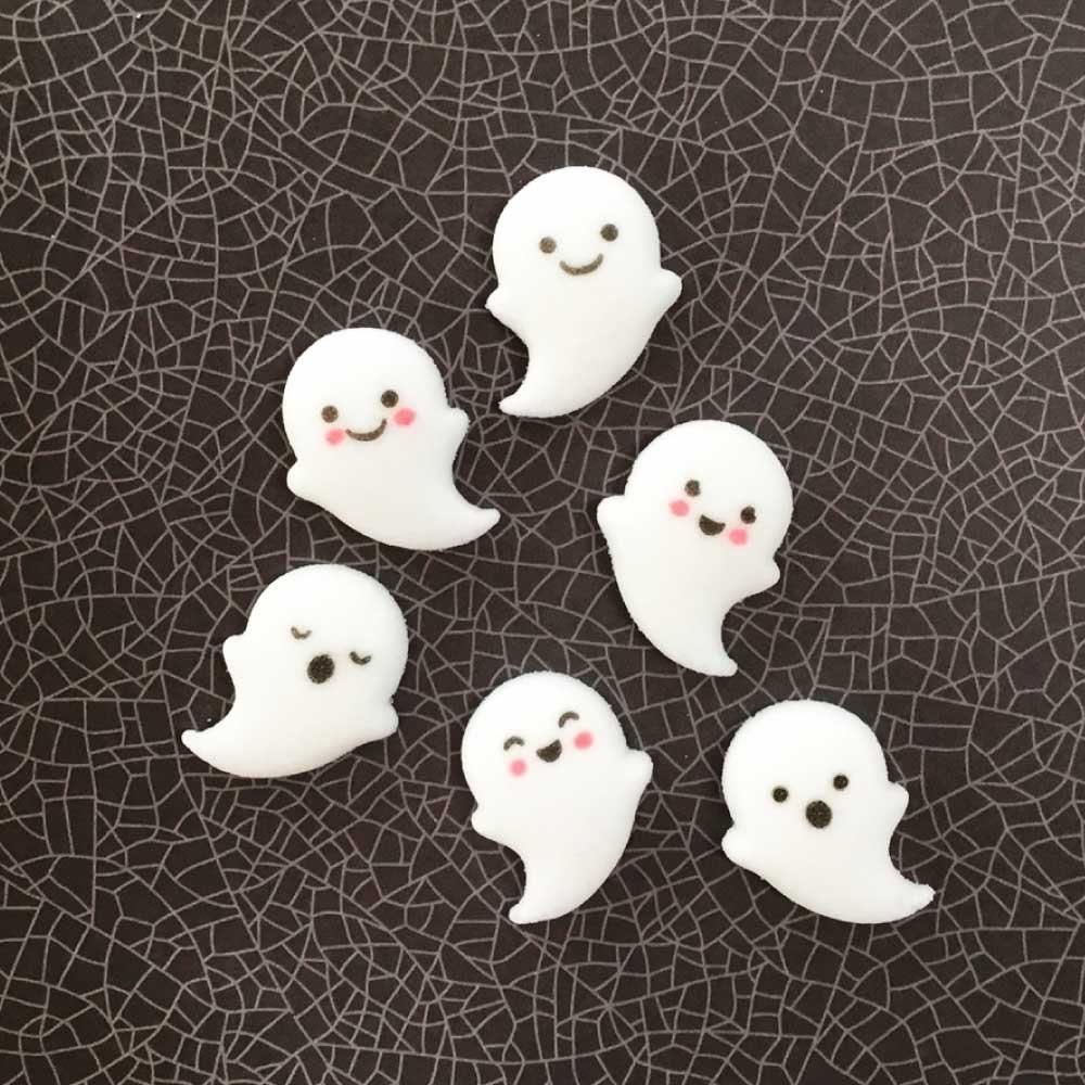 Edible Ghost Sugars 12 Halloween Decorations for Cupcakes | Etsy